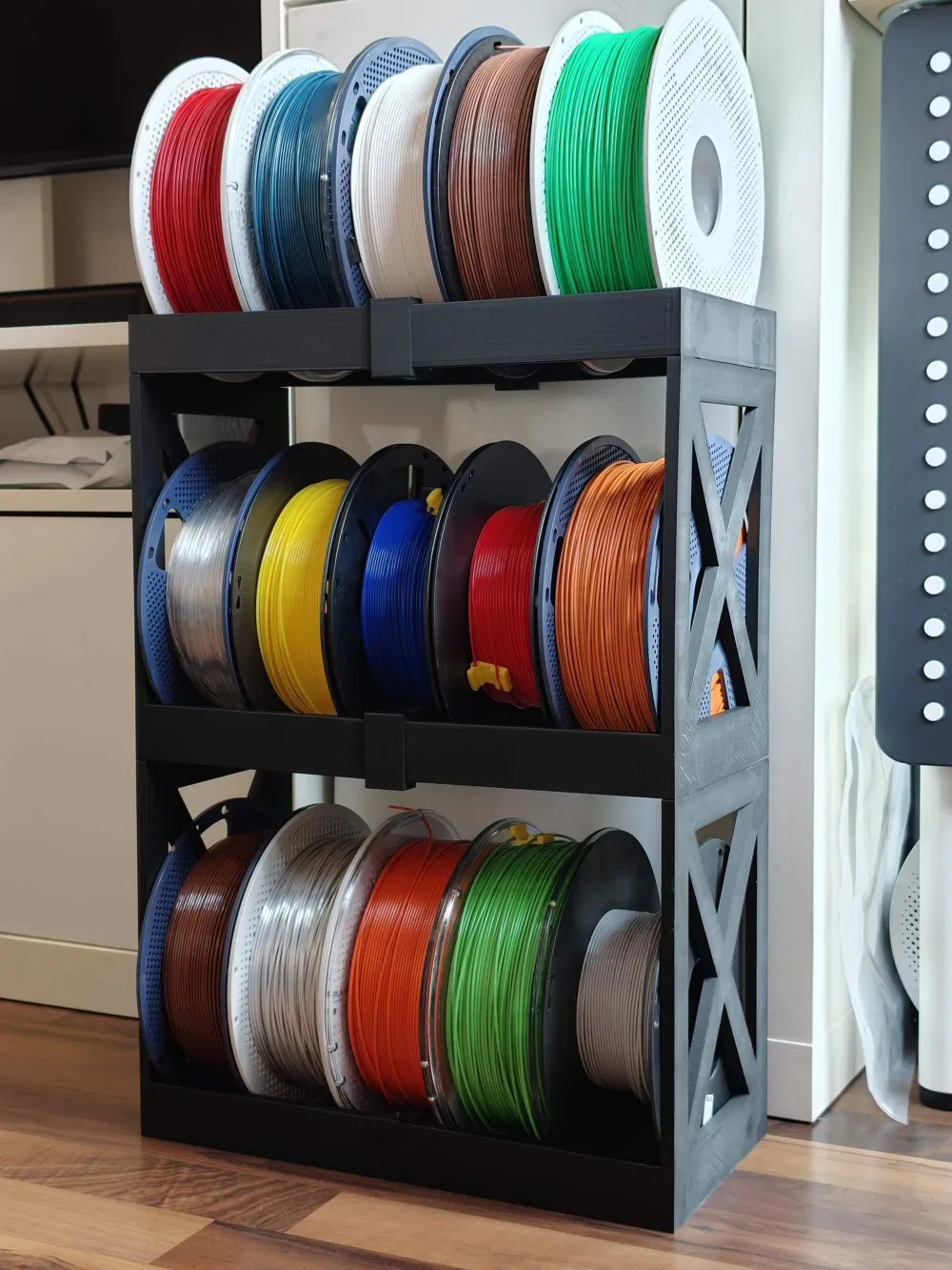 Modular Fast Stable Filament Spool Stand Rack - Free 3D Print Model ...