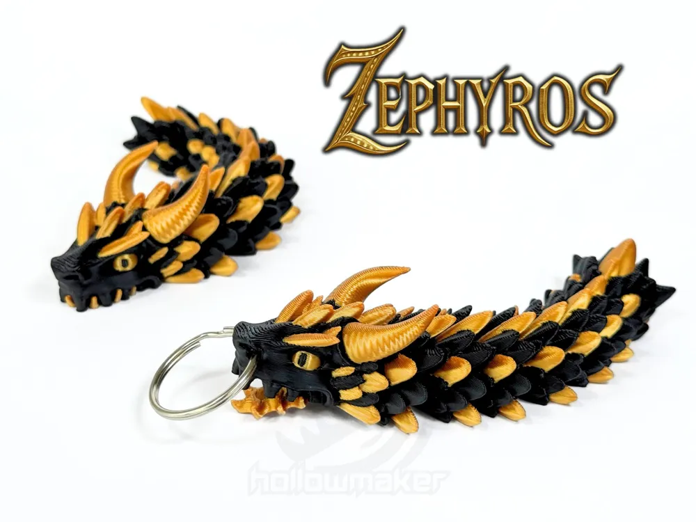 Zephyros - Drago snodato (+Portachiavi) da hollowmaker MakerWorld ...