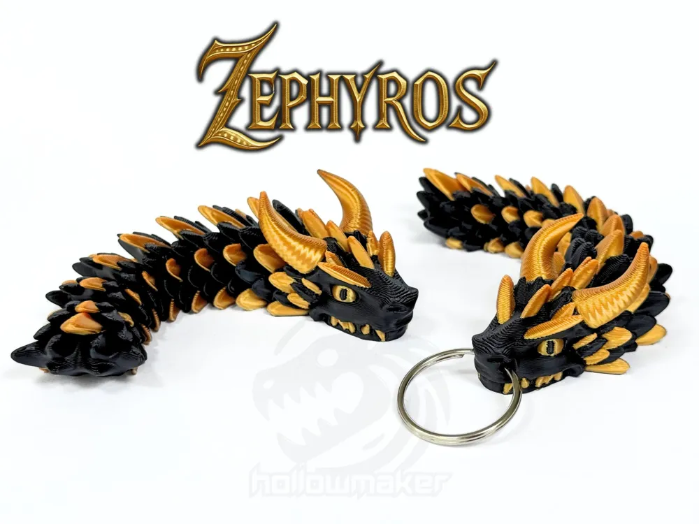 Zephyros - Articulated Dragon (+Keychain) - Free 3D Print Model ...