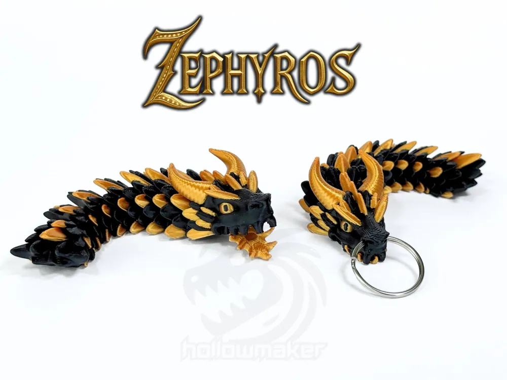 Zephyros - Articulated Dragon (+Keychain) - Free 3D Print Model ...