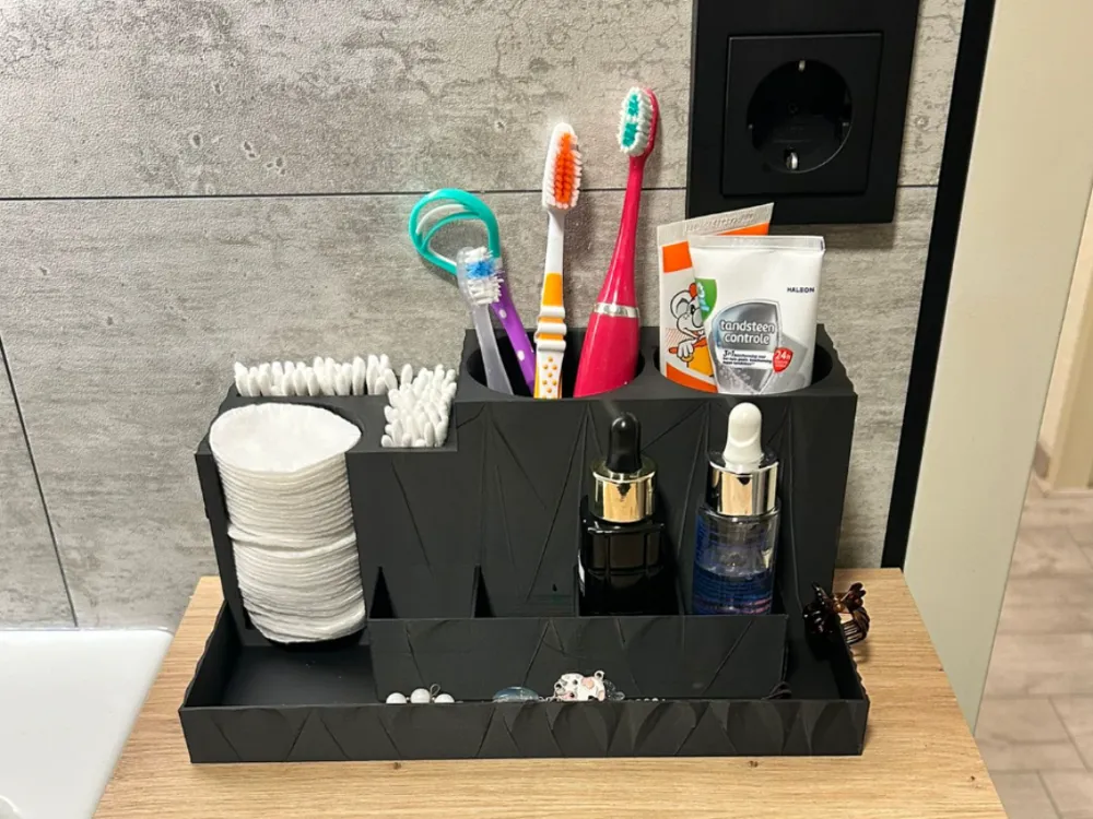 Bathroom organizer (250 x 150, Wavy decorated) - Free 3D Print Model ...