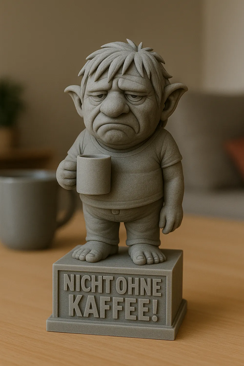 "Not Without Coffee!" Troll - Free 3D Print Model - MakerWorld