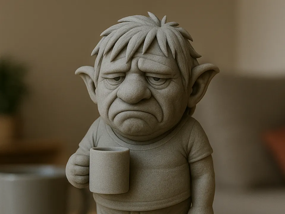 "Not Without Coffee!" Troll - Free 3D Print Model - MakerWorld