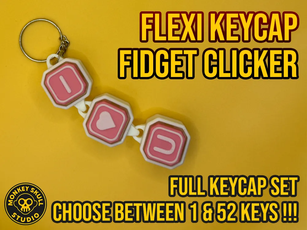 Flexi Keycap Clicker Fidget Keychain - Free 3D Print Model - MakerWorld