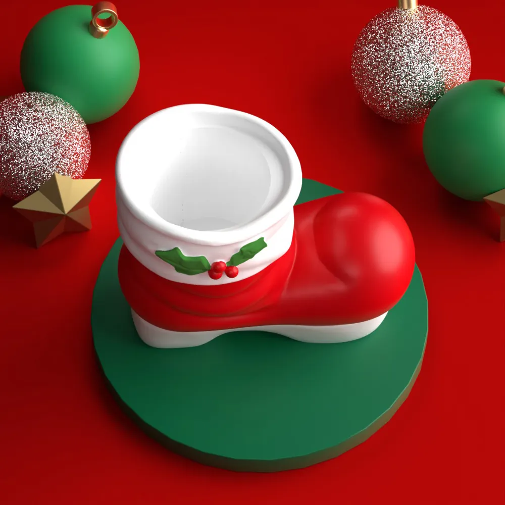 Santa Claus Boot Candy Cane Holder Bowl Christmas by johnnyTbird ...