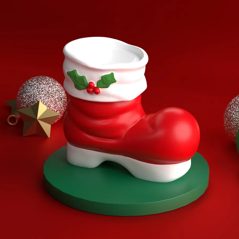 Santa Claus Boot Candy Cane Holder Bowl Christmas by johnnyTbird ...