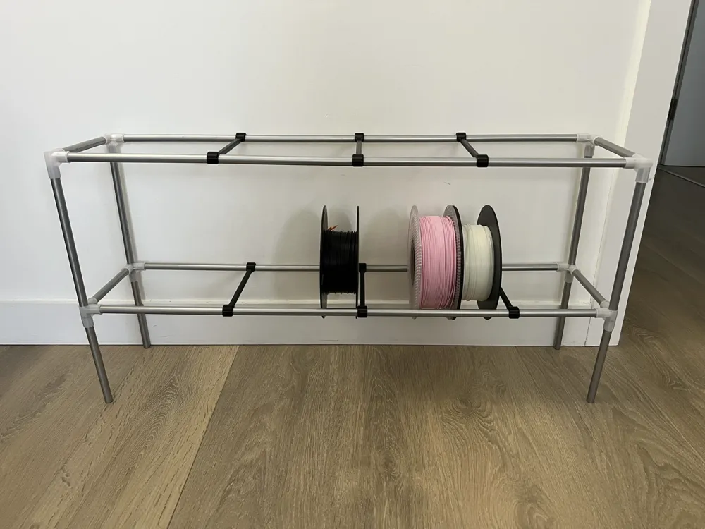 Filament Rack Support (Shoe Rack Conversion) by linkiyam - MakerWorld