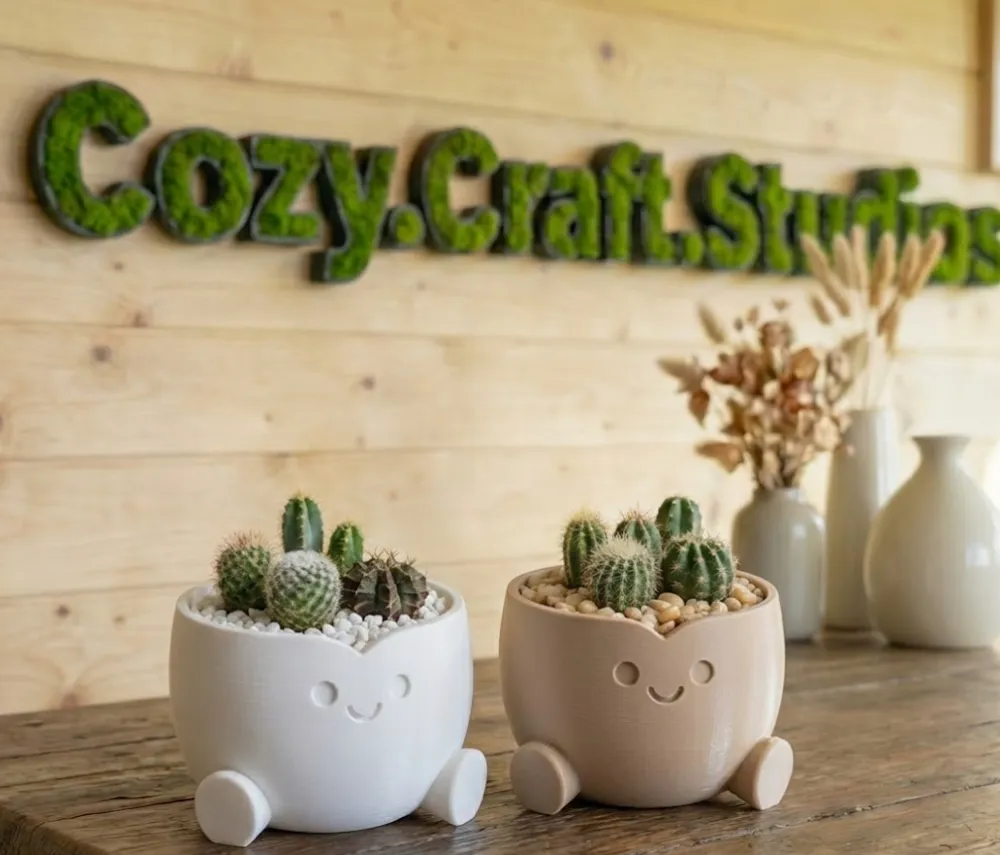 Smiling Planter ♡ - Cute Decor - Free 3D Print Model - MakerWorld