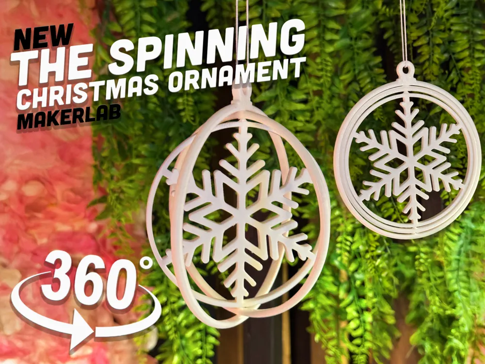The 360 Spinning - Snowflake - Christmas Ornament by SG3D - MakerWorld