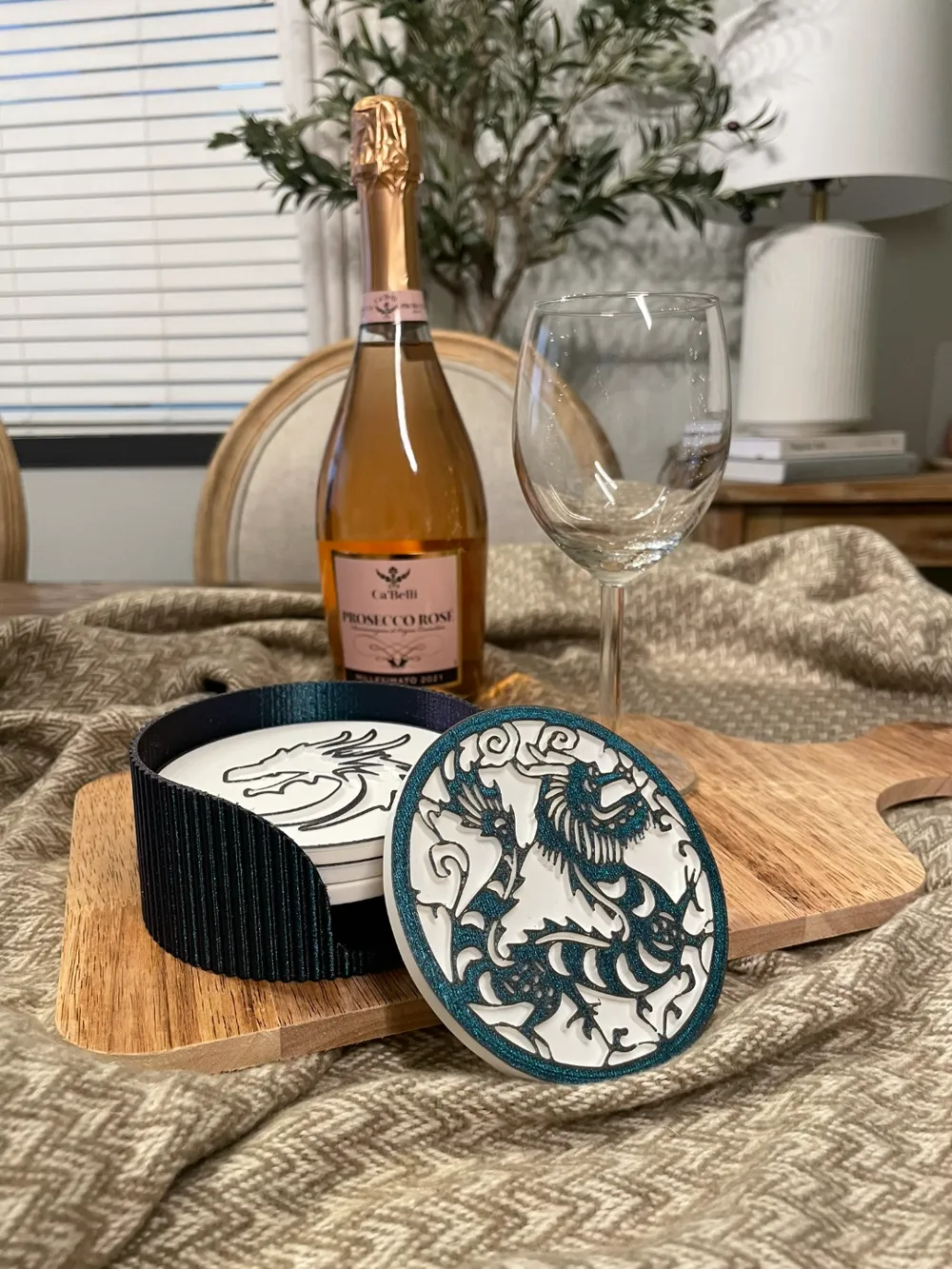 Coasters and Holder For Year Of The Dragon by TeasleyPrint - MakerWorld