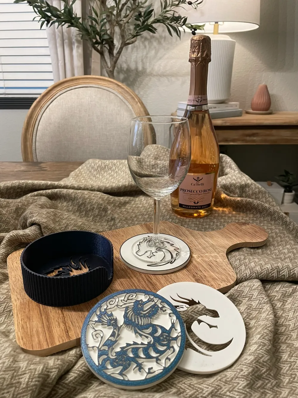 Coasters and Holder For Year Of The Dragon by TeasleyPrint - MakerWorld