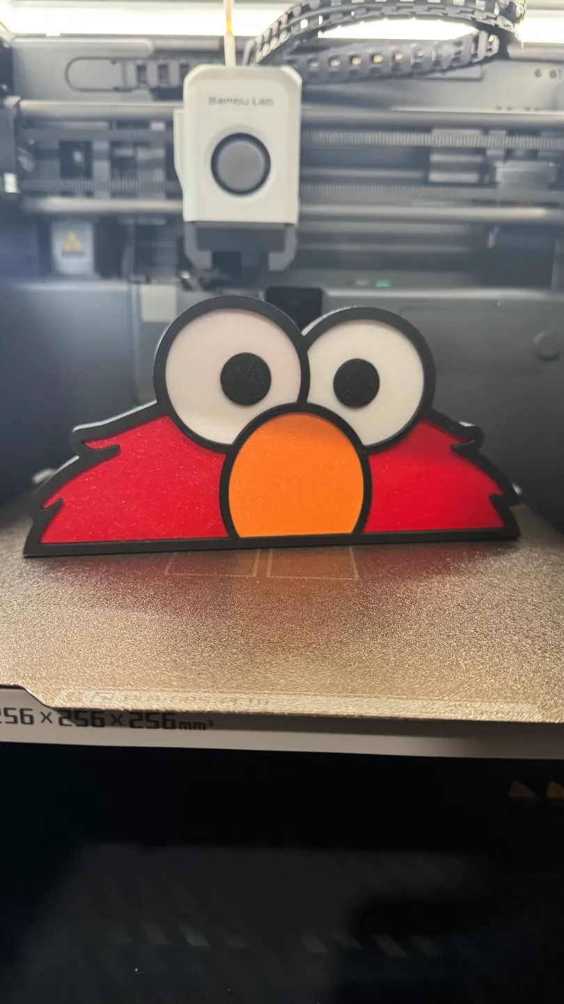 Elmo (NO AMS) Wall Art - Free 3D Print Model - MakerWorld