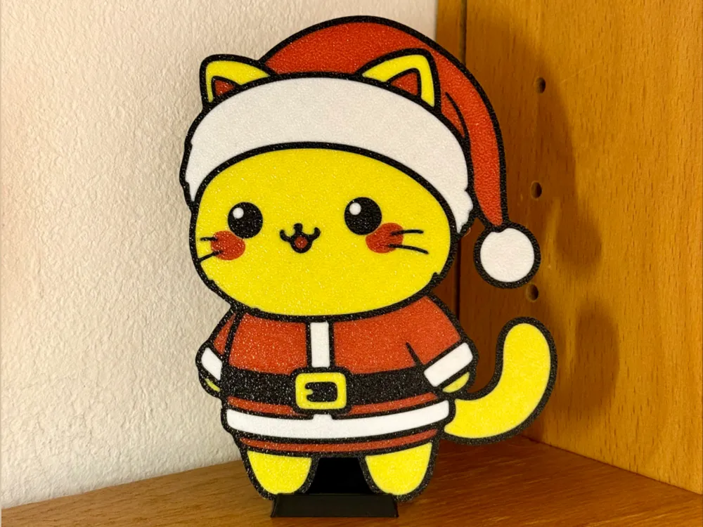 Cute Yellow Santa Claus Cat by extrakaese - MakerWorld
