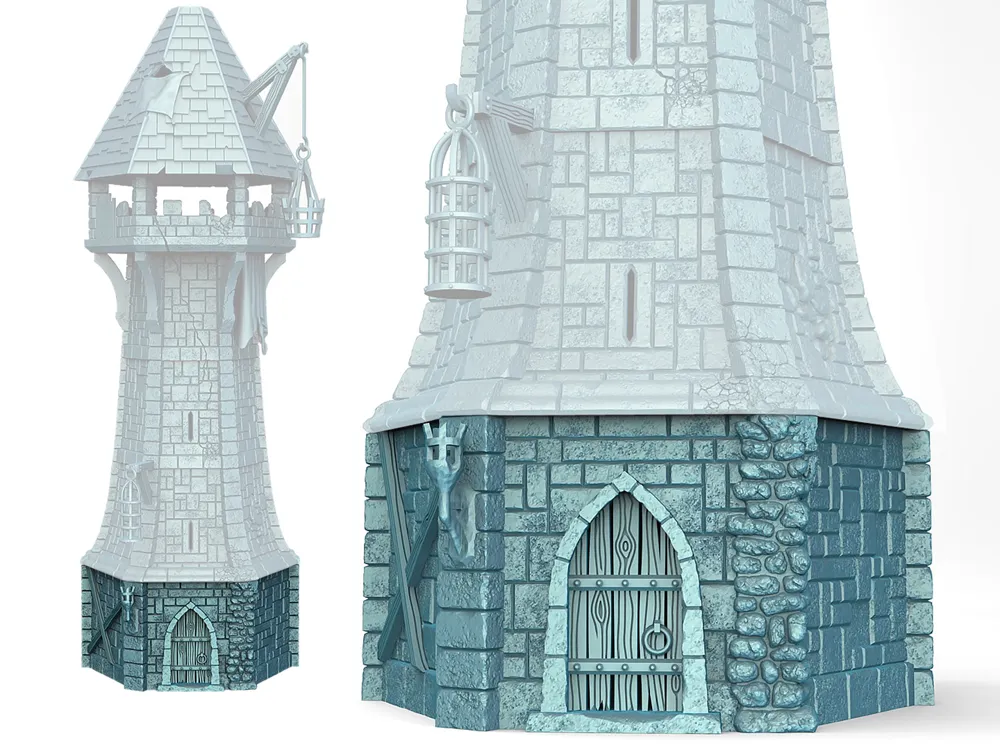 Watchtower Free Sample 3D Printable Modular Tower - Free 3D Print Model ...