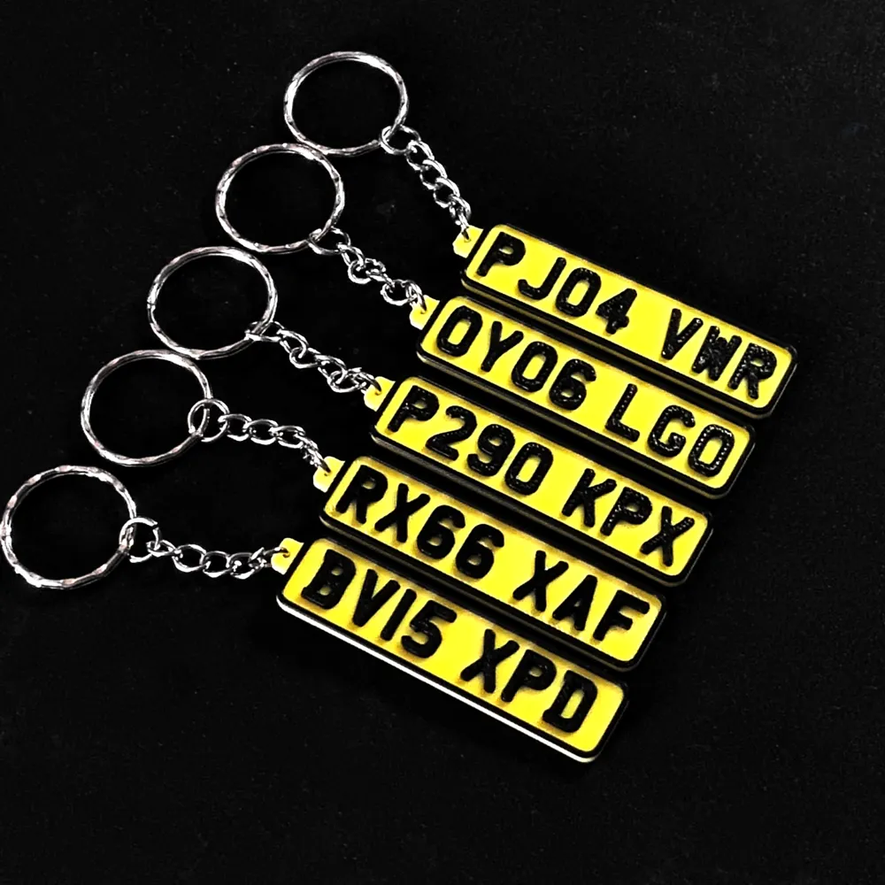 Customizable UK Licence Plate Keychains - Free 3D Print Model - MakerWorld