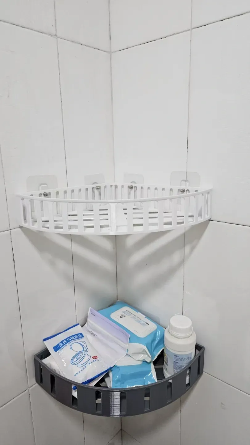 Punch-Free Bathroom Triangle Shelf, Washbasin Wall-Mounted Storage Rack ...