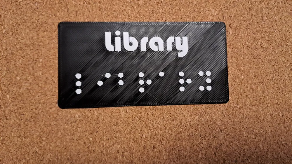 Braille Name - Library Nameplate by 3DPS-J - MakerWorld
