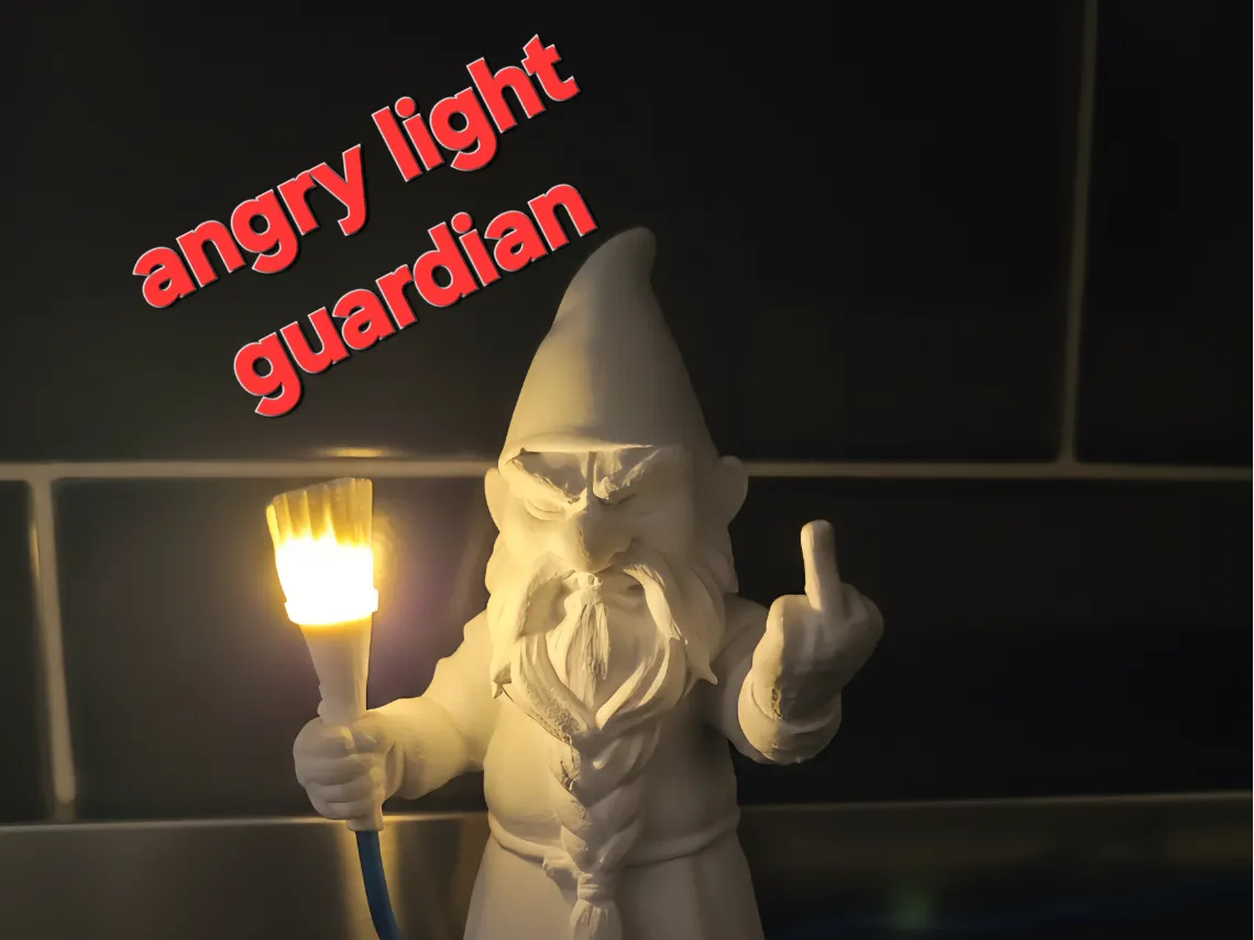 Grumpy Gnome Who Guards the Torch of Eternal Light - Free 3D Print ...