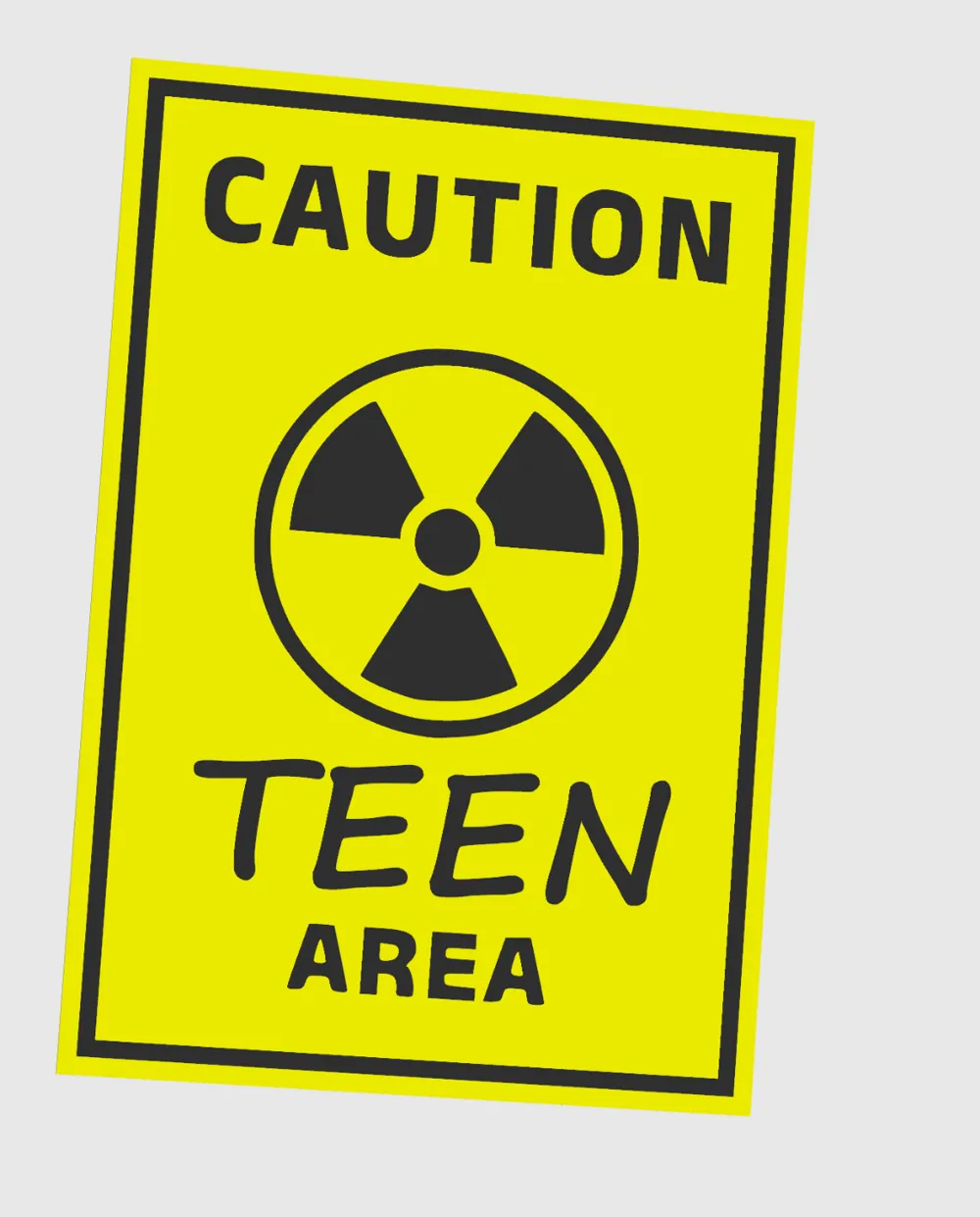 Caution TEEN Area Sign Warnzeichen Türschild Door Sign by Player Number ...