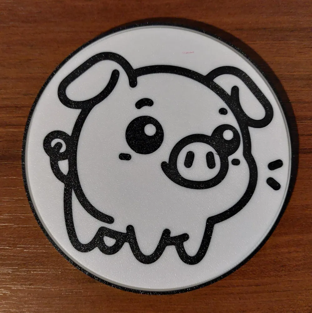 Pig coaster by CustomCreationsMakerWorld: Download Free 3D Models