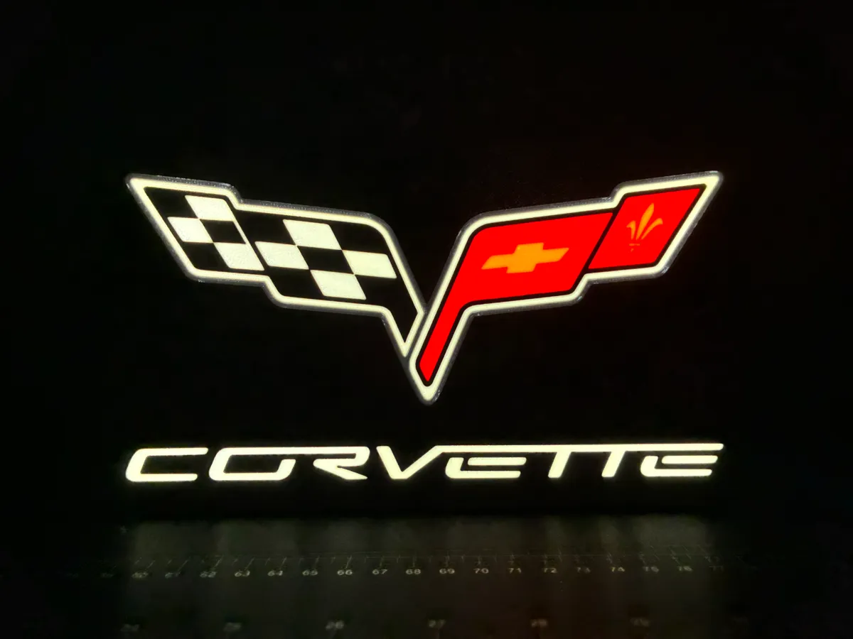 Corvette C5 Emblem Logo Light Box by Galaxy3DPrinting MakerWorld ...