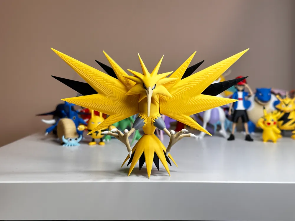 Zapdos (Pokemon) Multiparts 100mm Tall - Free 3D Print Model - MakerWorld