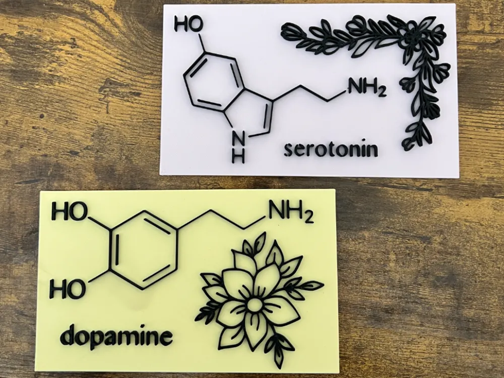 Chemistry Wall Art - Serotonin and Dopamine by The Krafty Kemist ...