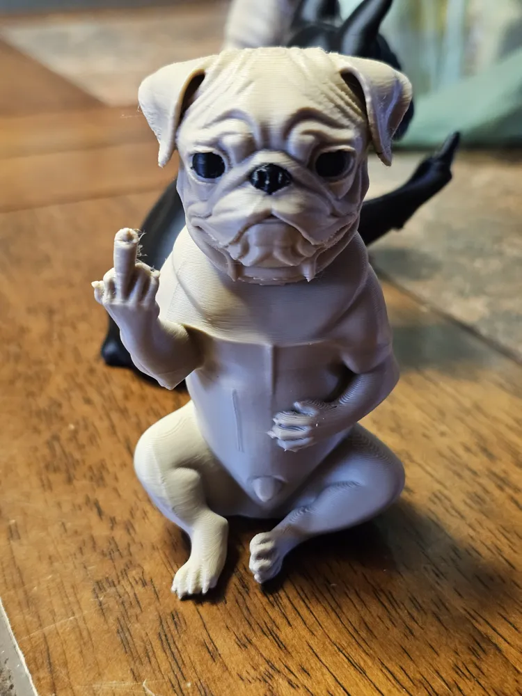 middle finger pug - Free 3D Print Model - MakerWorld