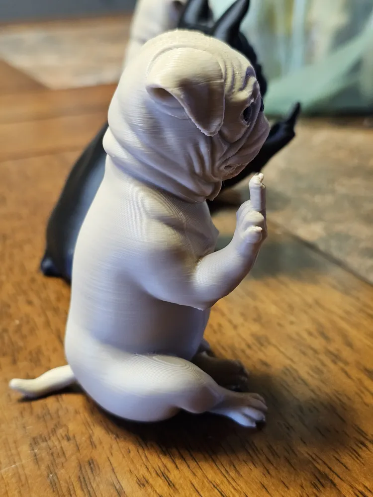 middle finger pug - Free 3D Print Model - MakerWorld