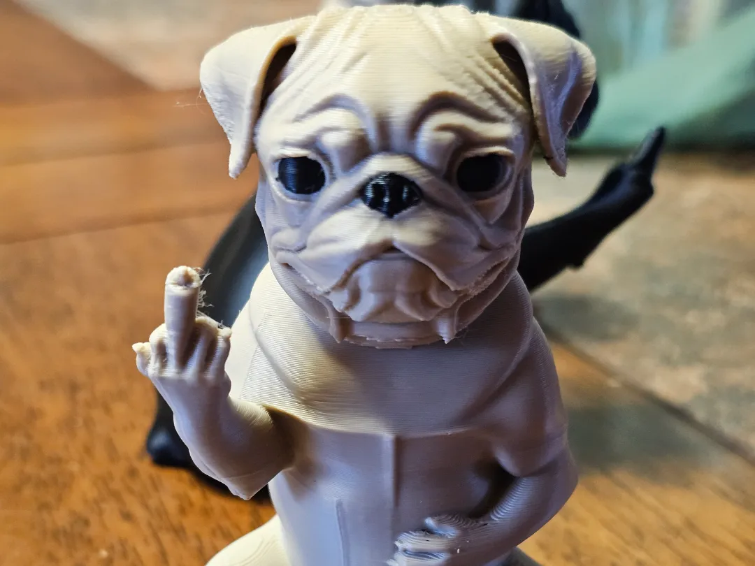 middle finger pug - Free 3D Print Model - MakerWorld