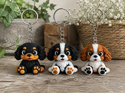 Cocker / Cavalier King Charles Dog Keychain - Free 3D Print Model ...