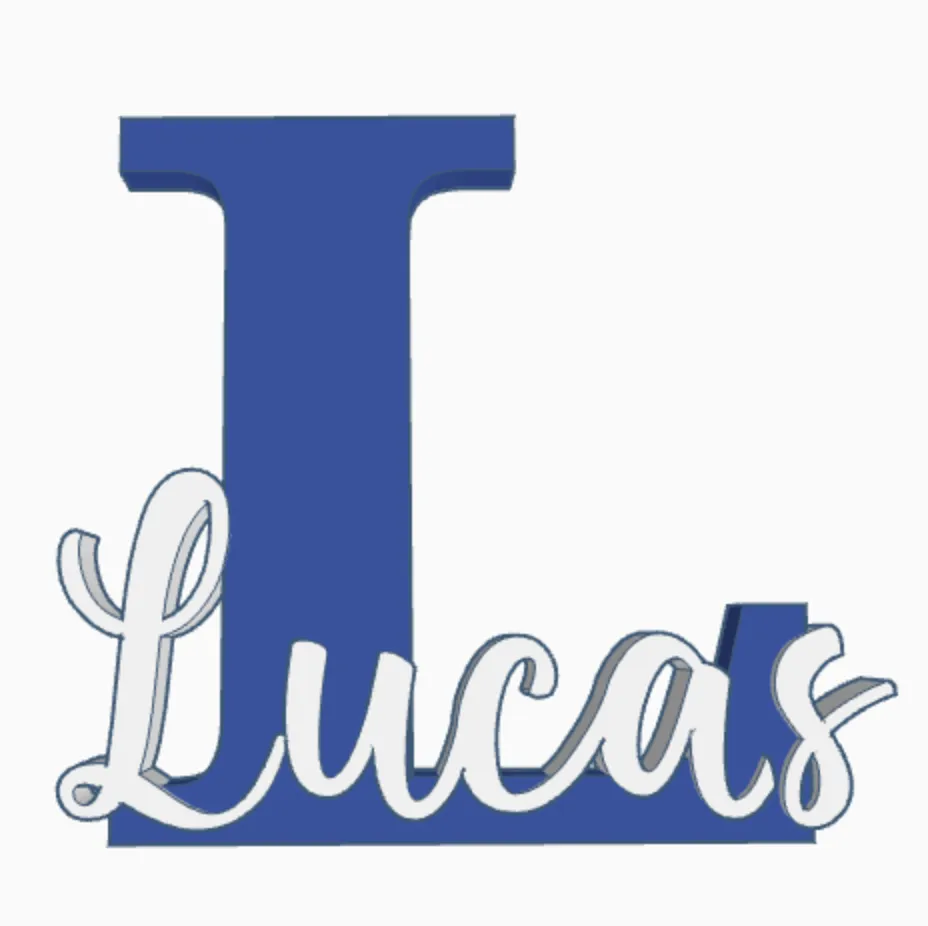 LUCAS name ornament, nameplate, initial name tag by meetoo333 - MakerWorld