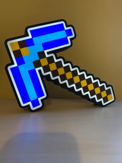 mincraft pickaxe lightbox by Weprint3duk - MakerWorld