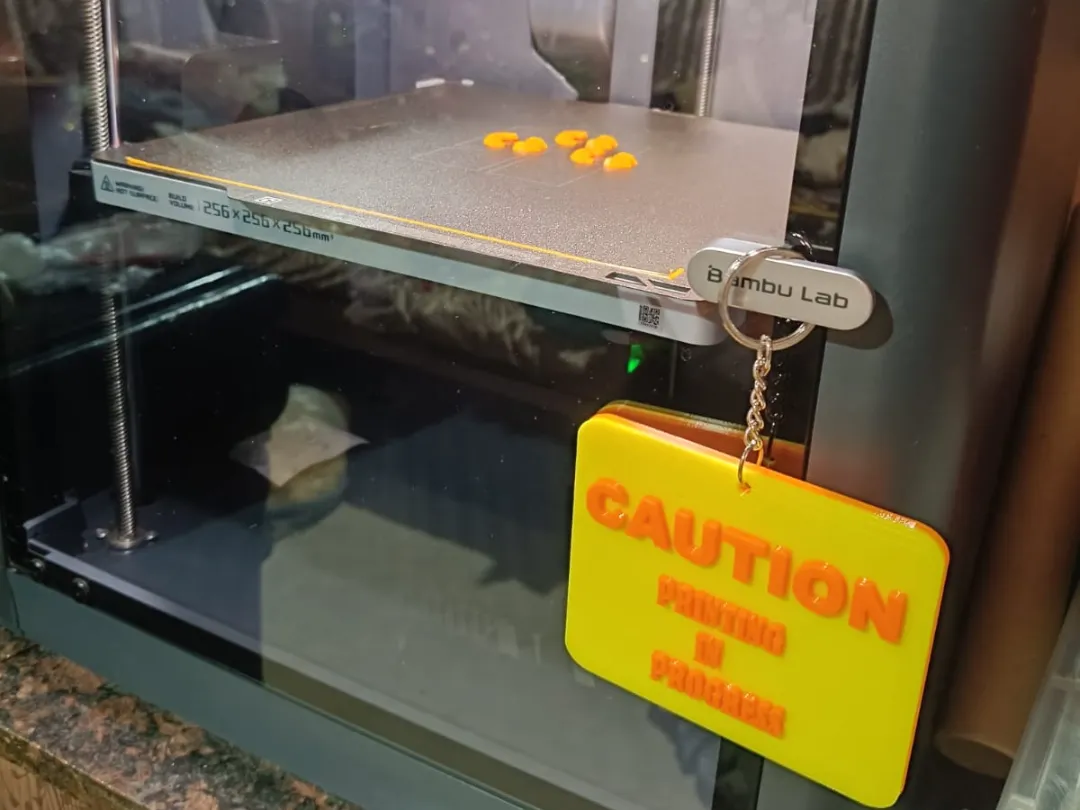 Caution Sign-Printing in Progress - Free 3D Print Model - MakerWorld