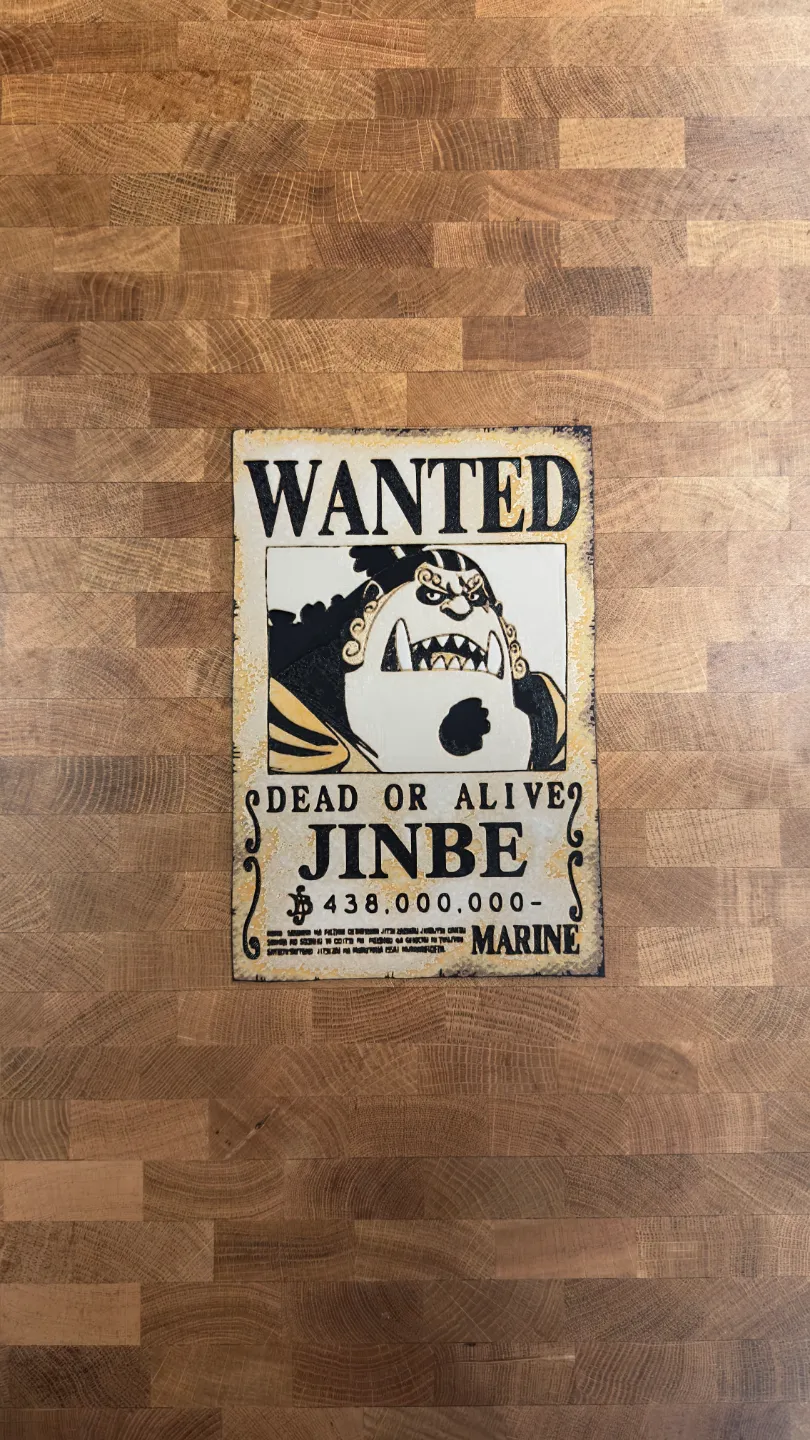 One Piece - Jinbe Wanted Poster by Pretty Okay PrintsMakerWorld ...