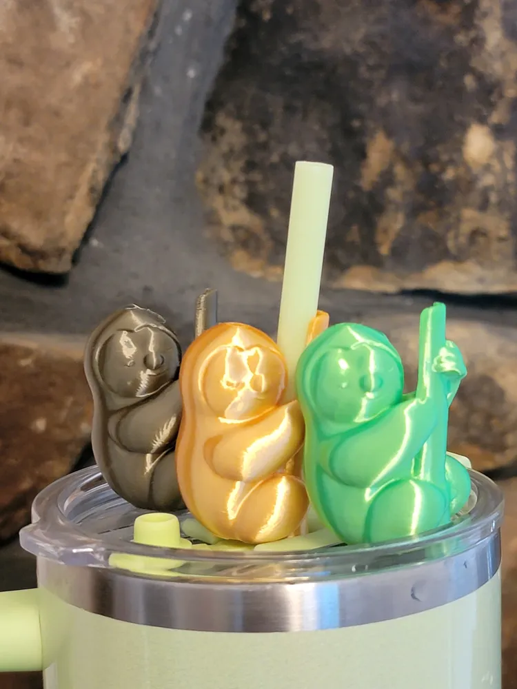 Cute Sloth Straw Topper - 9g & 34 Minutes - Free 3D Print Model ...