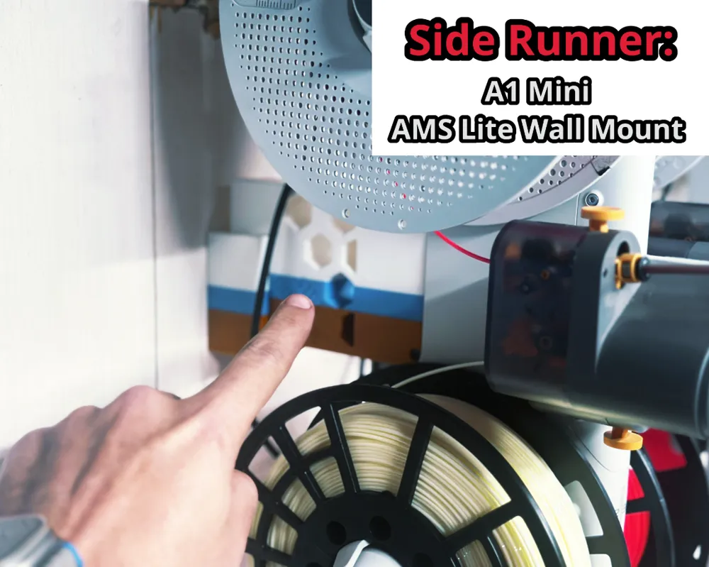 Side Runner: A1 Mini AMS Lite Wall Mount by Snail - MakerWorld