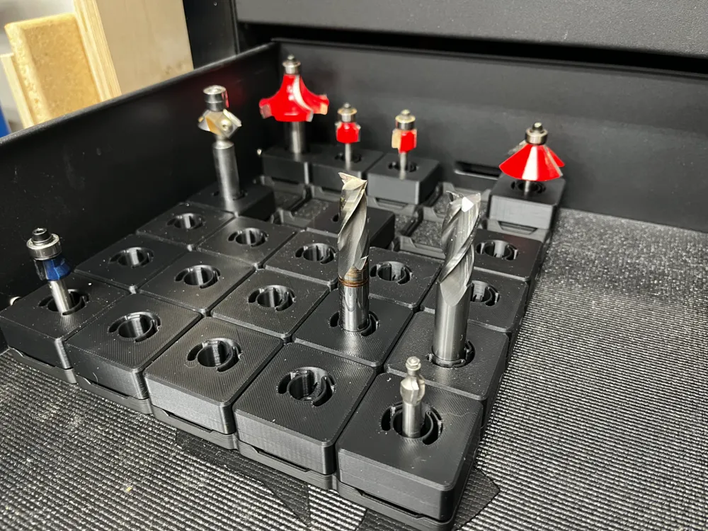 Router Bit Gridfinity Storage (1/2" + 1/4" Shank) - Free 3D Print Model ...