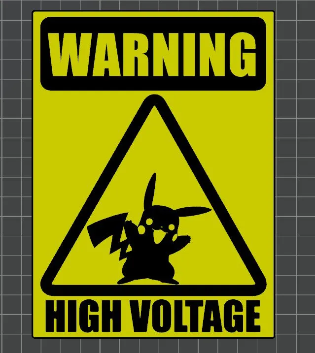 Warning Hight Voltage (Pikachu) by Carlson - MakerWorld
