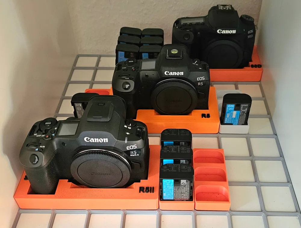 Gridfinity Canon EOS Lens Holder RF EF 3x3 by DerHerman MakerWorld: Download Free 3D Models