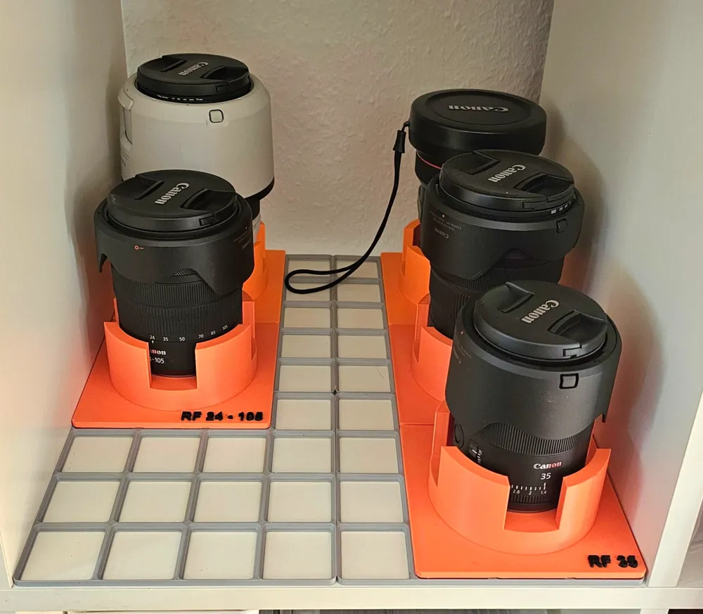 Gridfinity Canon EOS Lens Holder RF EF 3x3 by DerHerman MakerWorld: Download Free 3D Models