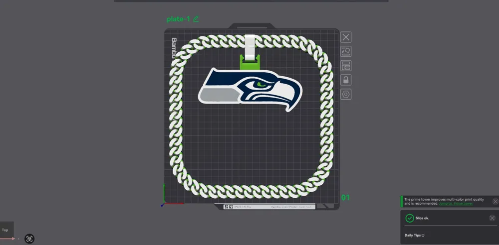 Seattle Seahawks Hype Chain - Free 3D Print Model - MakerWorld