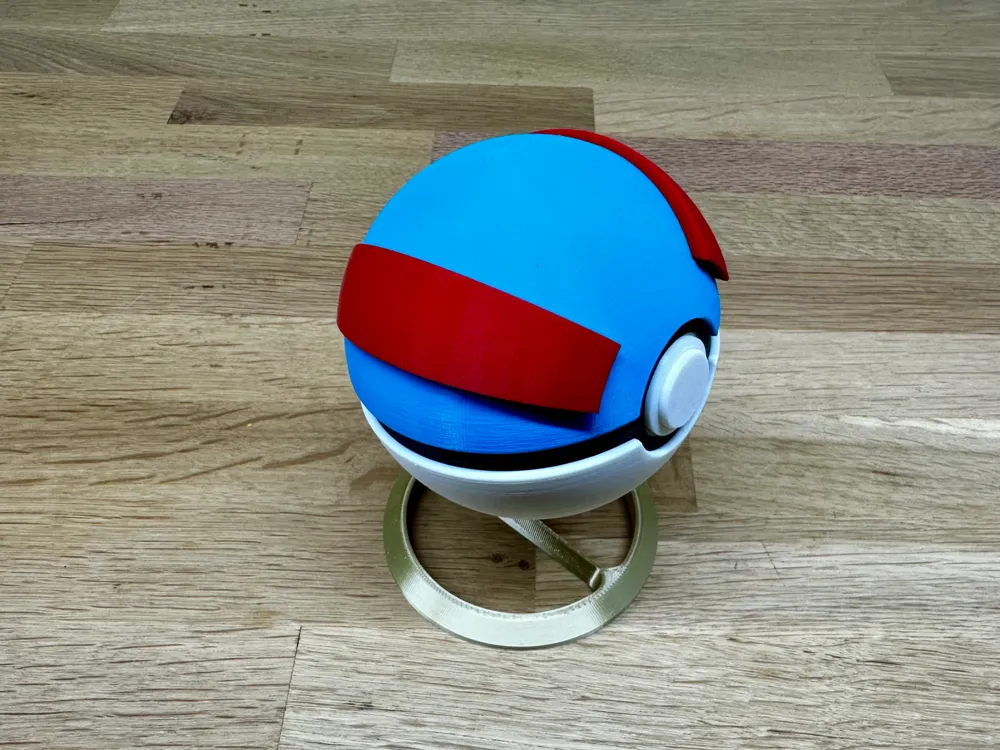 Great Ball - Pokeball - Pokemon - Fully Functional - Free 3D Print ...
