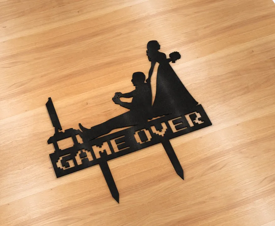 Game Over funny Cake Topper by VincenzoMakerWorld: Download Free 3D Models