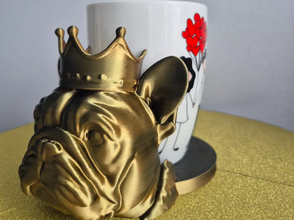 cup coaster french bulldog crown by Bebeć3d MakerWorld: Download Free ...