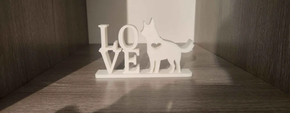 German Shepherd Love Sign - Free 3D Print Model - MakerWorld