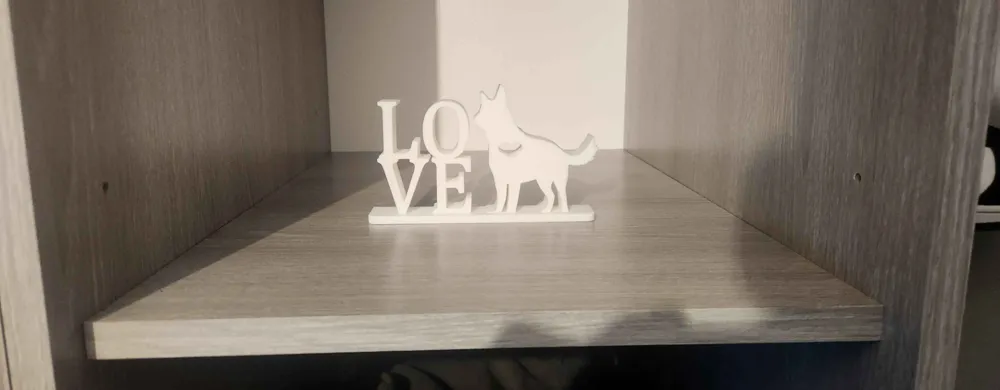 German Shepherd Love Sign - Free 3D Print Model - MakerWorld