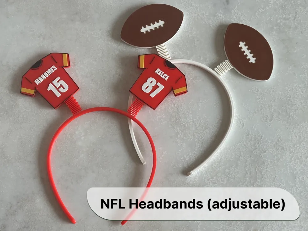 NFL Jersey and Ball Wiggly Headbands - Super Bowl by Terka MakerWorld ...