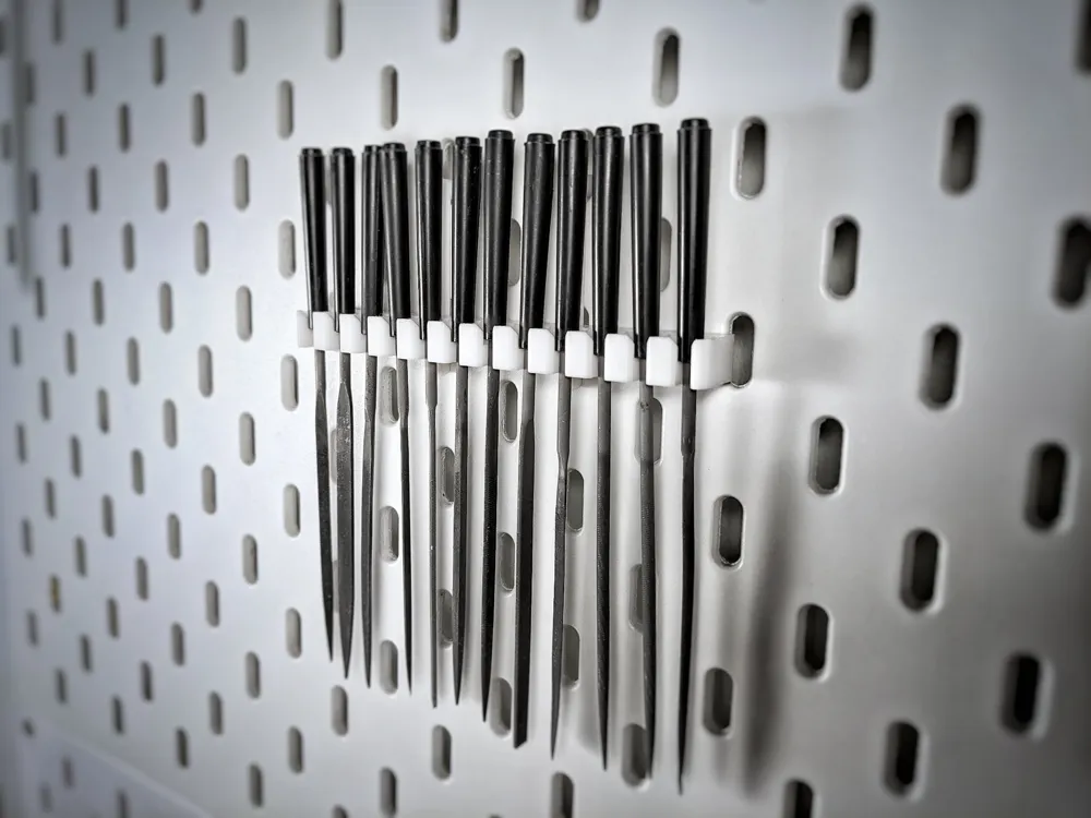 Needle file holder for Ikea Skadis - 12 slots - Free 3D Print Model ...