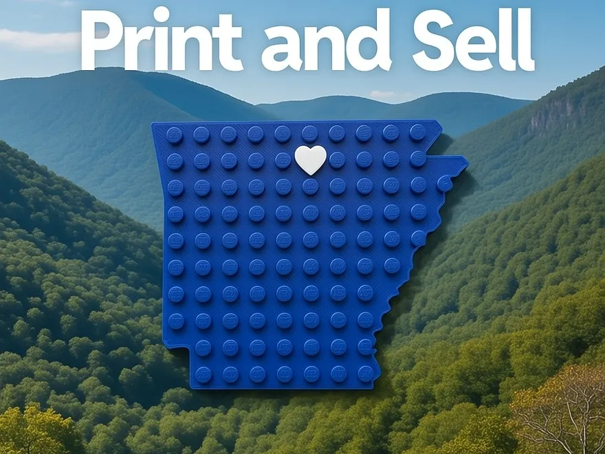 Legos brick Arkansas Magnet with moveable heart - Free 3D Print Model ...
